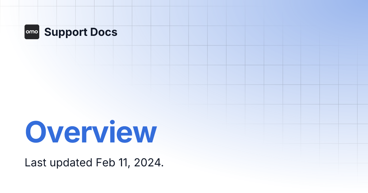 Overview | Support Docs